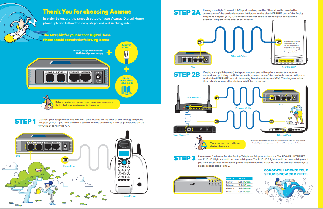 Grandstream home phone set-up instructions