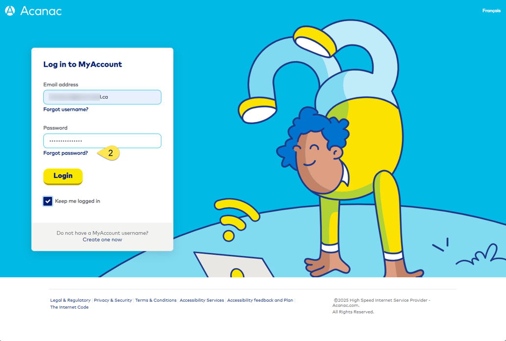 Accessing MyAccount