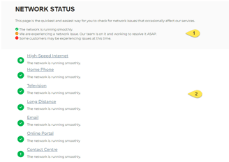 Checking network status